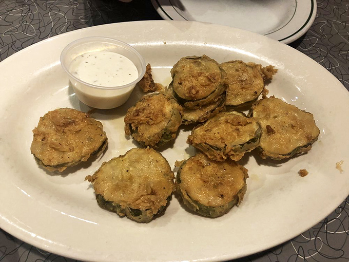 Fried pickles: proof that Southerners can make absolutely anything taste better when properly battered.