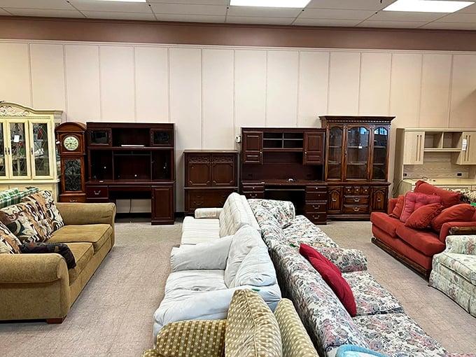 The furniture section resembles a well-curated showroom, minus the hovering salespeople and heart-stopping price tags.