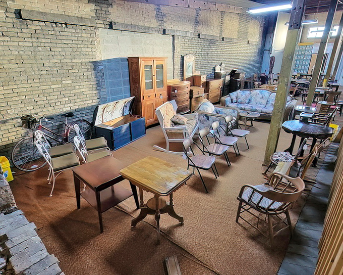 The furniture showroom that time forgot! Mid-century meets Victorian in this eclectic gathering of chairs that have seen decades of conversations.