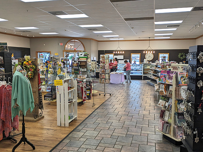 The gift shop offers souvenirs to remember your meal by, though your waistline might already be souvenir enough.