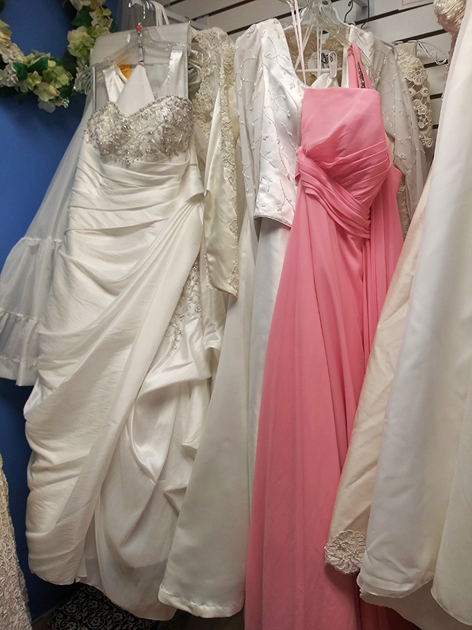 Wedding and formal gowns that prove "something borrowed" can actually be "something new-to-you" at a fraction of boutique prices.