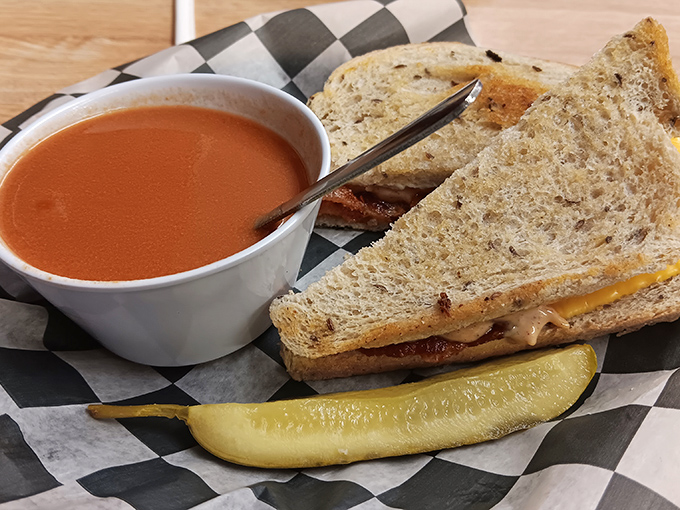 Grilled cheese and tomato soup: childhood comfort reincarnated for adults who've had a day that only melted cheese can fix.