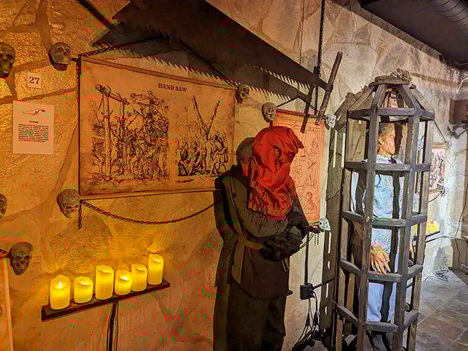 The hand saw display explains medieval surgery and punishment techniques. Your annual physical suddenly doesn't seem so bad, does it?