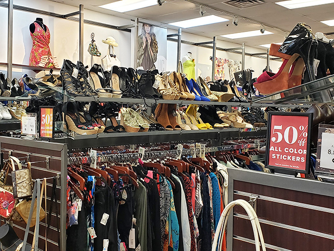 Shoe heaven exists, and it's on this rack. From practical flats to party-ready heels, your feet and wallet will thank you.