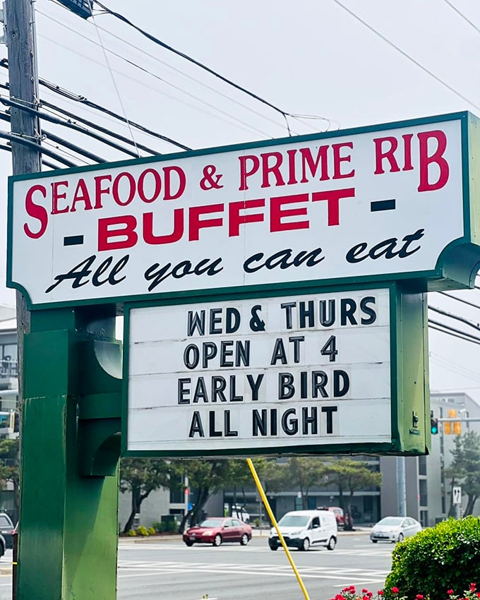 The roadside sign announces early bird specials like breaking news. In Ocean City, dinner at 4 PM isn't early – it's strategic planning.