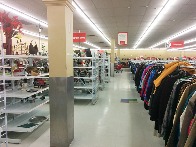 The store's clean, well-lit aisles make treasure hunting a pleasure rather than the archaeological dig found at lesser thrift shops.