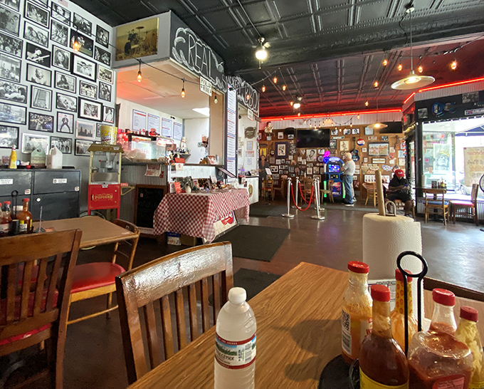 The dining room feels like your coolest friend's basement&mdash;if that friend happened to be a barbecue savant with excellent taste in memorabilia.