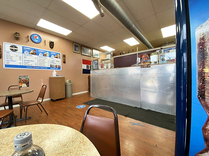 The dining area isn't trying to impress Architectural Digest; it's designed for the serious business of getting barbecue from plate to face with minimal distractions.