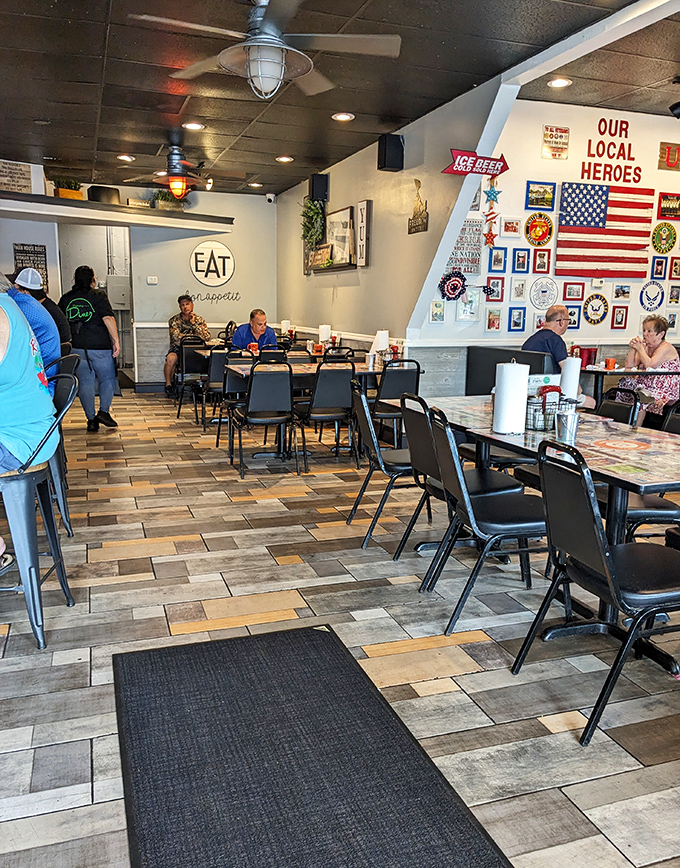 The dining room fills with locals who know exactly where to find their morning fix.