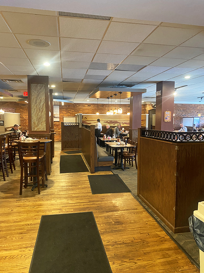 The restaurant's layout creates intimate dining zones while maintaining an open, welcoming feel&mdash;the architectural equivalent of a friendly conversation.