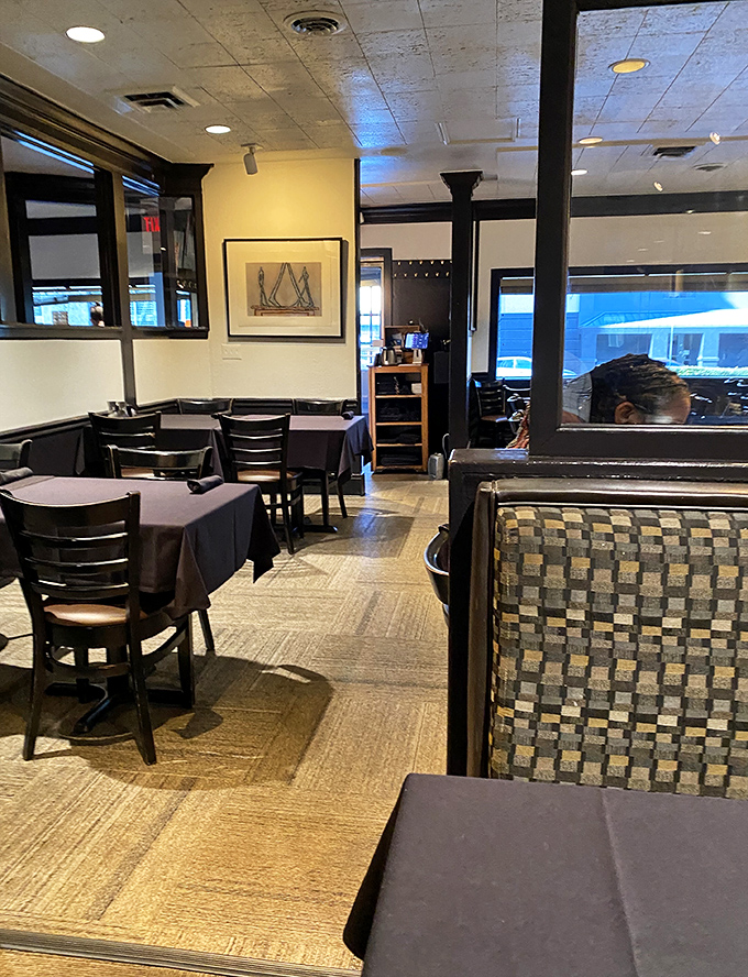 The dining space manages that rare feat of feeling both spacious and intimate, like your favorite aunt's living room but with better food.