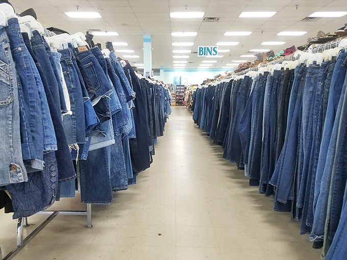 Denim as far as the eye can see. Finding your perfect pair is like striking blue gold in this jean-ius treasure trove.