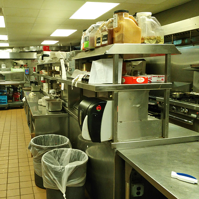Behind the scenes in the kitchen, where the magic happens on well-seasoned grills and short-order cooks perform their breakfast ballet with practiced precision.