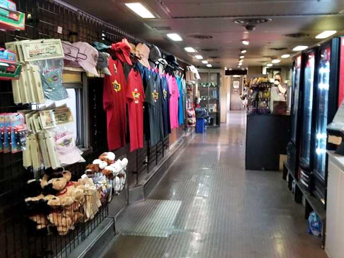 The gift shop car ensures nobody leaves without a souvenir&mdash;because what's a memorable journey without a t-shirt to prove you were there?