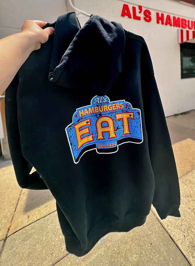 Al's merchandise: because sometimes wearing your food preferences on your sleeve is more revealing than any designer label could be.