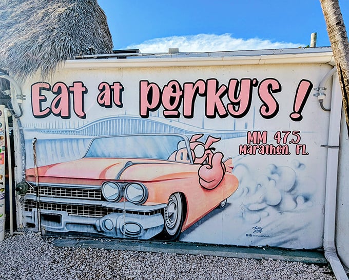 The vintage-inspired mural captures the playful spirit of Porky's&mdash;a place that doesn't take itself too seriously but takes its food very seriously indeed.