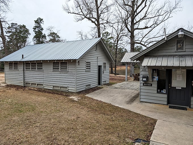The park office stands as a humble gatekeeper to wilderness&mdash;its simple design a reminder that nature, not architecture, is the star here.
