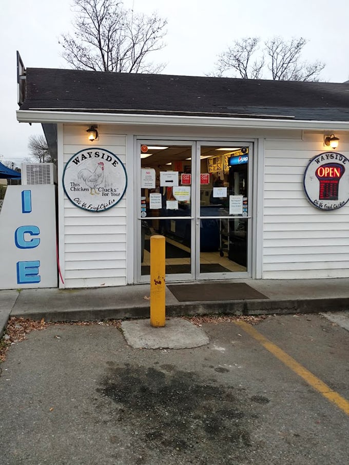 The unassuming entrance to flavor paradise. Like all true culinary treasures, Wayside doesn't need flashy architecture to announce its greatness.