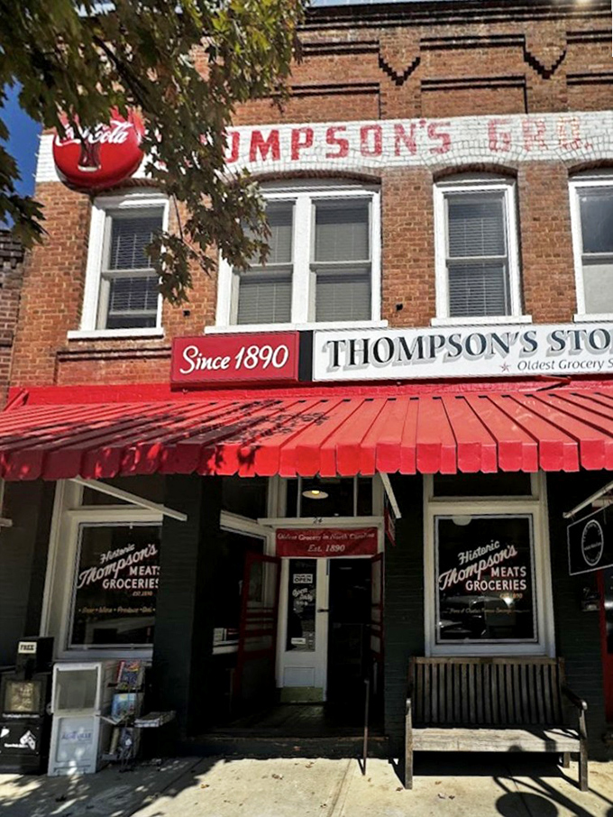 Thompson's Store proudly proclaims its heritage since 1890. In a world of constant change, there's something deeply reassuring about a place that knows exactly what it is.