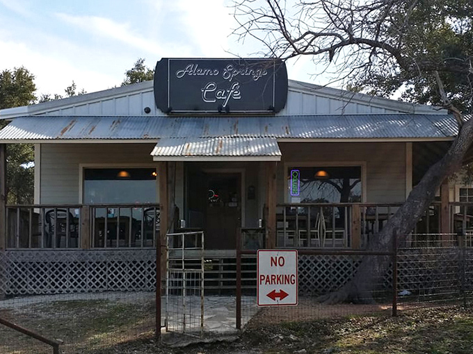 The exterior view at dusk&mdash;when the Hill Country air cools and the promise of an unforgettable meal draws travelers from near and far.