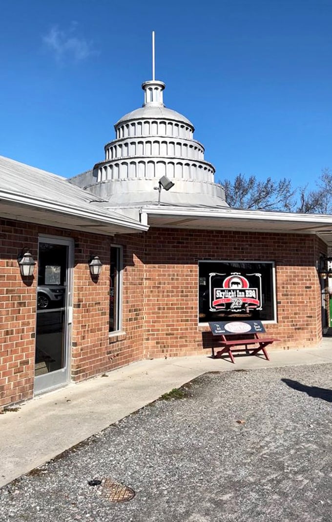 That dome isn't just architectural whimsy&mdash;it's a beacon calling hungry travelers from miles around to the promised land of pork.
