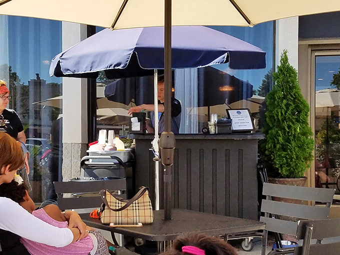 Outdoor dining: where fresh air makes everything taste better. The perfect spot to enjoy your monkey bread while watching Milwaukee wake up.