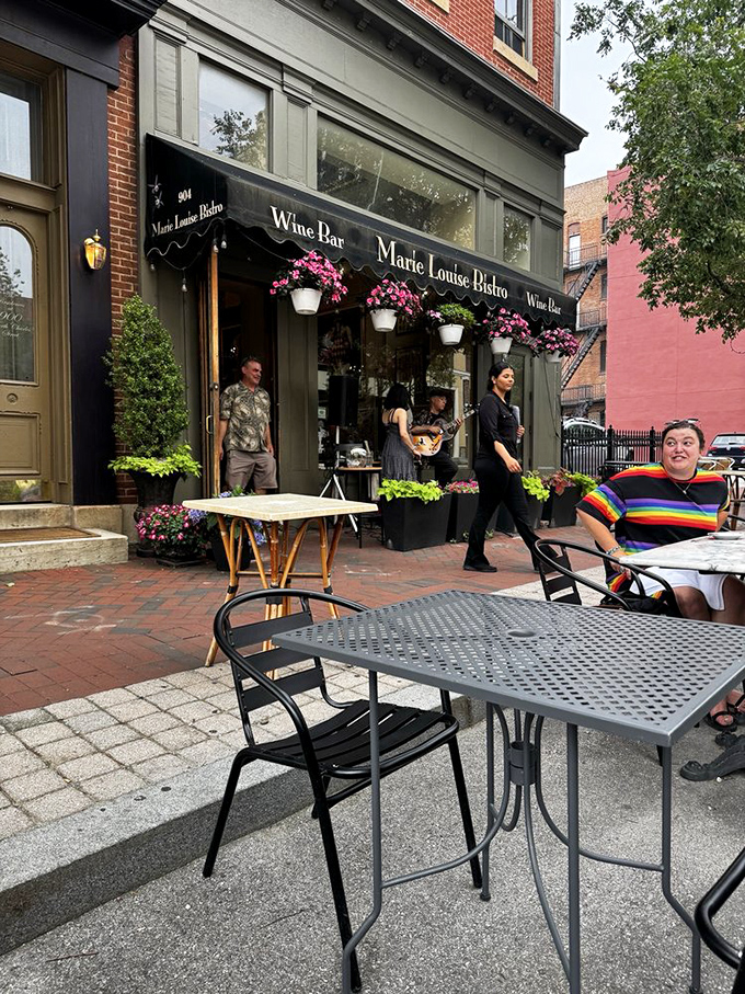 Sidewalk dining that captures that "I'm on vacation even though I'm ten minutes from home" feeling. Urban al fresco at its most charming.