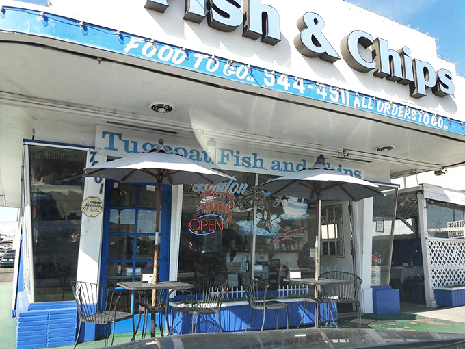 The outdoor patio brings a touch of seaside charm to suburban Carmichael. Those life preservers on the wall? They're for when you're drowning in deliciousness.