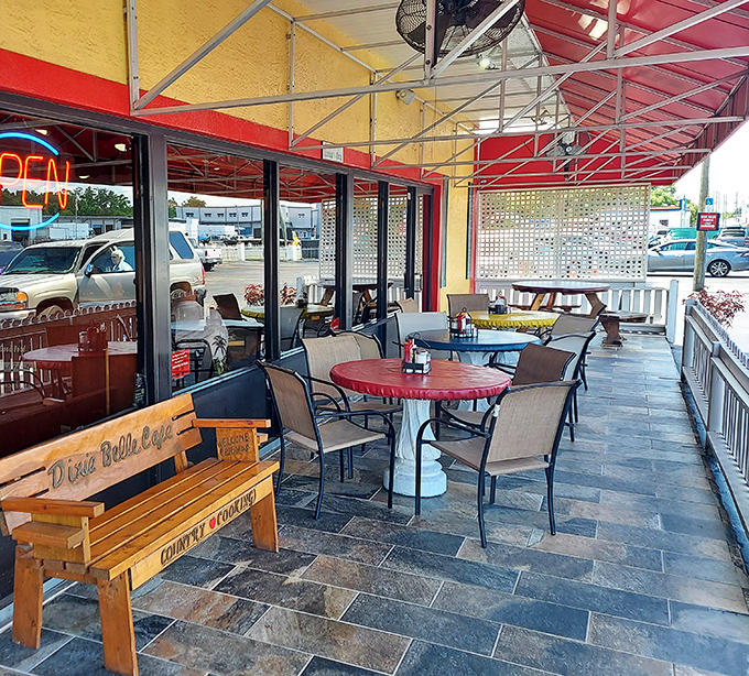 The outdoor patio offers al fresco dining with a side of people-watching. Breakfast with vitamin D &ndash; doctor approved!