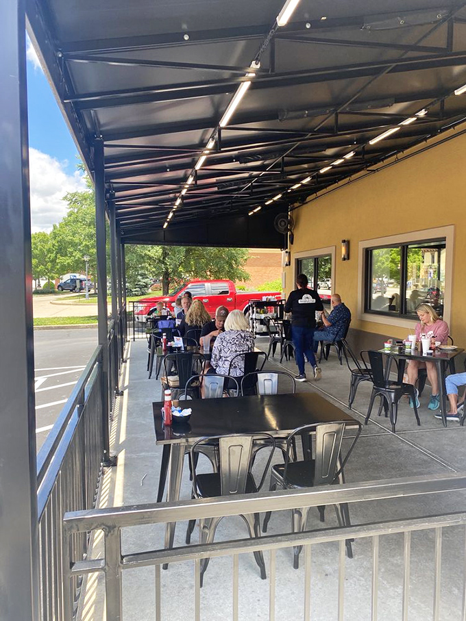 Al fresco dining under Lebanon skies, where the coffee tastes better and breakfast conversations flow as freely as the refills.
