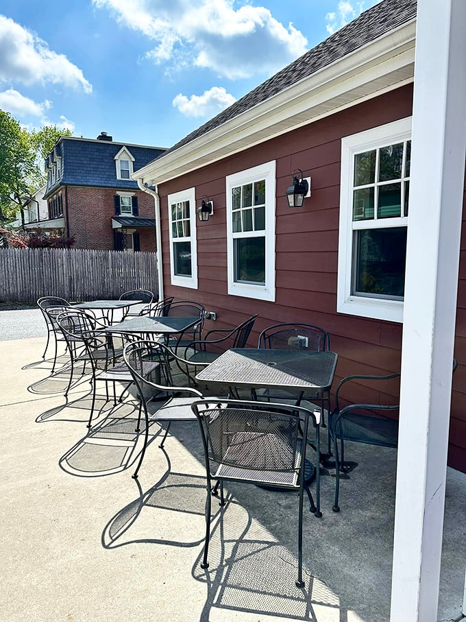 Outdoor seating for those who prefer their BBQ with a side of fresh air and the satisfaction of making passersby jealous with your food choices.