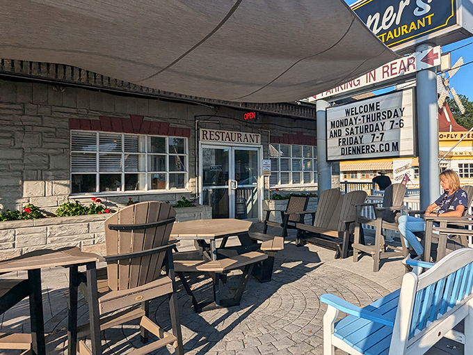 Outdoor seating for those perfect Pennsylvania days when eating inside feels like missing the point entirely.