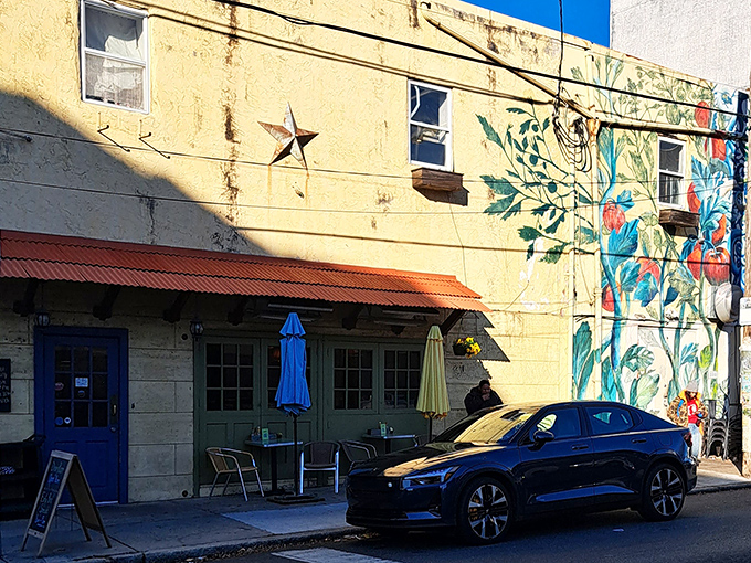 The mural-adorned exterior offers sidewalk seating where Philadelphia's morning rhythms provide the perfect soundtrack to your breakfast experience.