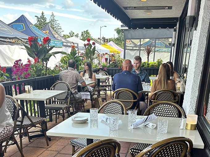 The outdoor patio&mdash;where fresh air and fresh flavors come together for a perfect Ohio evening.