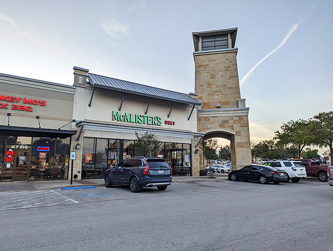 Even Georgetown's shopping centers tip their architectural hats to Texas heritage, with limestone towers and metal roofs nodding respectfully to the Hill Country landscape.