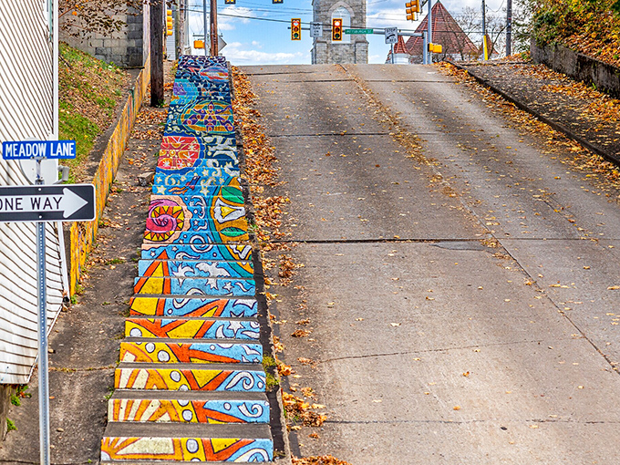 These aren't just painted steps&mdash;they're a community's colorful declaration that even the steepest climbs can be works of art.