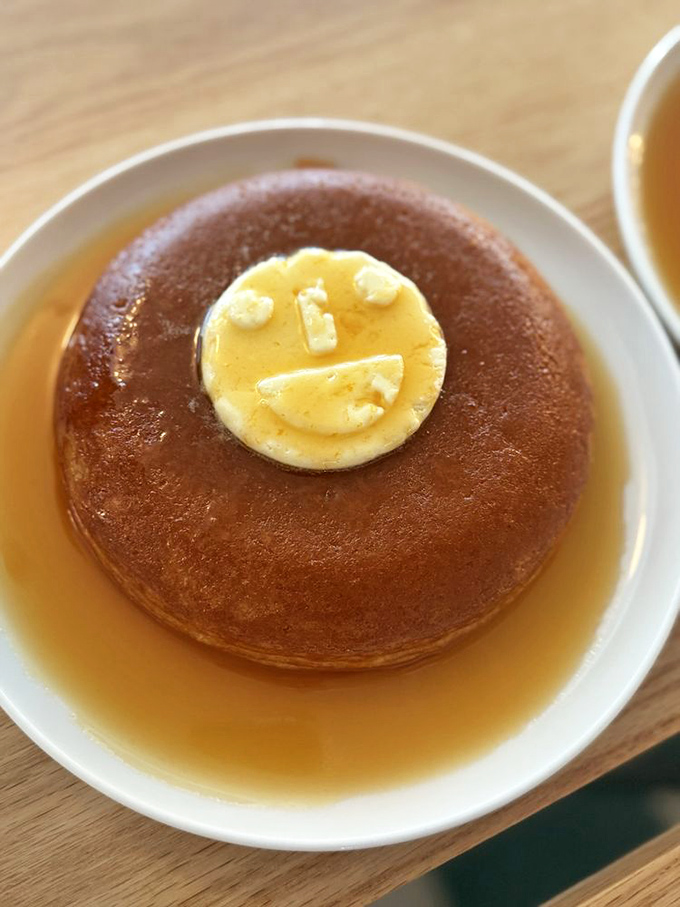 Pancake perfection topped with a butter smiley face&mdash;because Middle Child understands that breakfast should make you happy from the inside out.