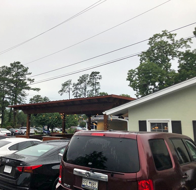 Even the parking lot hints at the popularity of this hidden Summerville treasure.