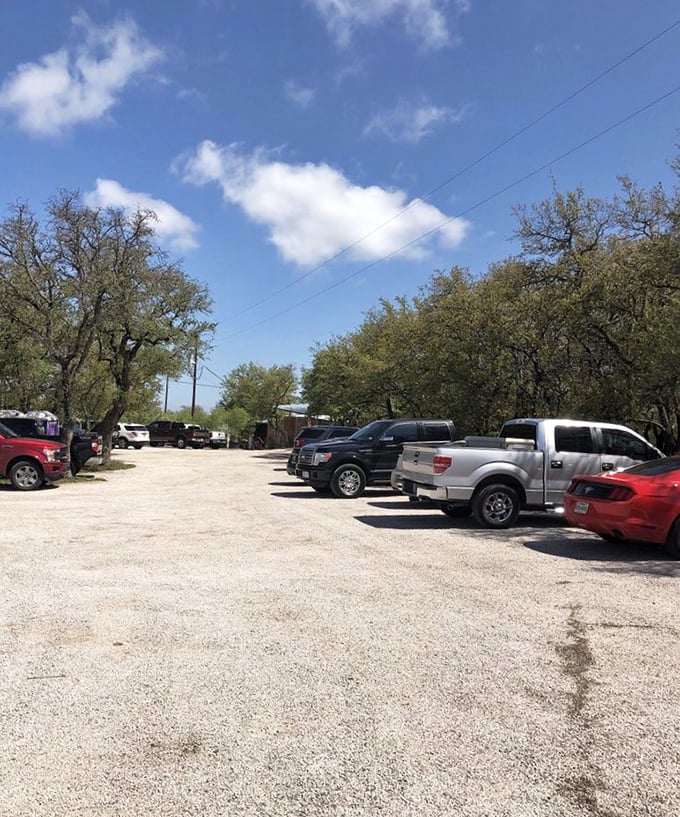 A gravel parking lot filled with trucks, cars, and weekend dreams. When locals and tourists park side-by-side, you've found something special.
