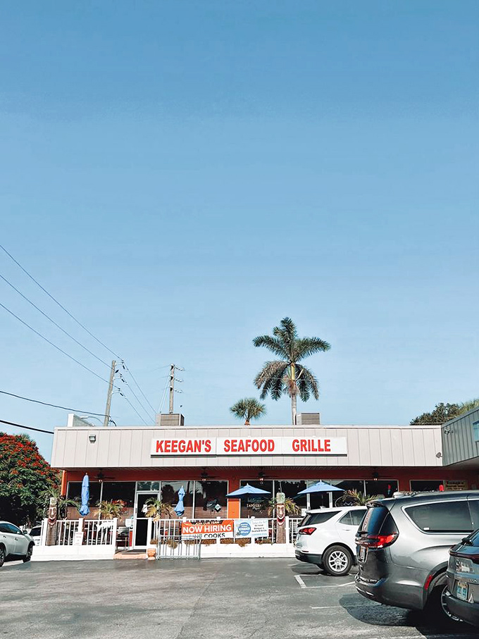 Under that perfect Florida blue sky, Keegan's stands ready for another day of turning first-time visitors into regulars.