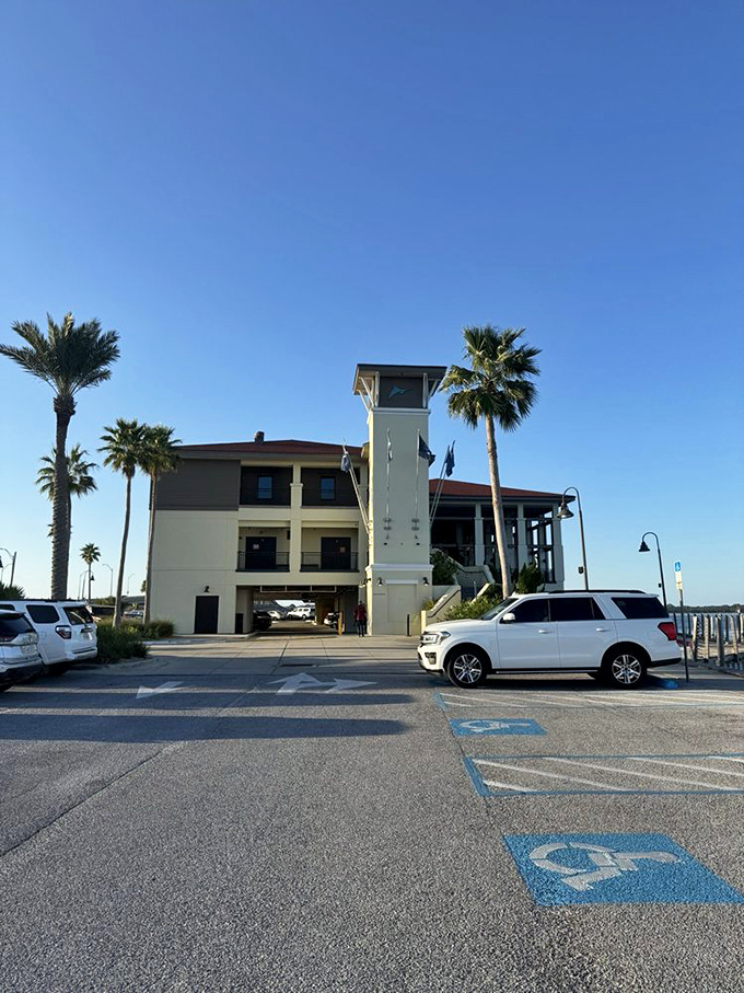 Plenty of parking means no circling the block like a hungry shark.