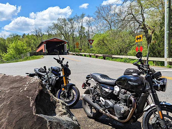 Motorcyclists have discovered what car drivers already know: this scenic spot offers the perfect excuse to pull over and savor the moment.