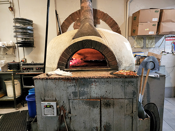 The heart of the operation&mdash;a wood-fired oven that transforms simple dough into transcendent pizza. Fire and flour, a romance as old as time.