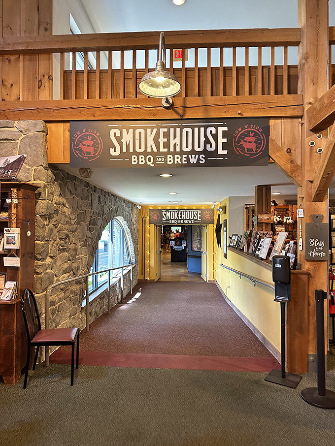 The entrance hallway – where the aroma of smoked meats serves as your personal GPS, guiding you toward barbecue nirvana with invisible tendrils of deliciousness.