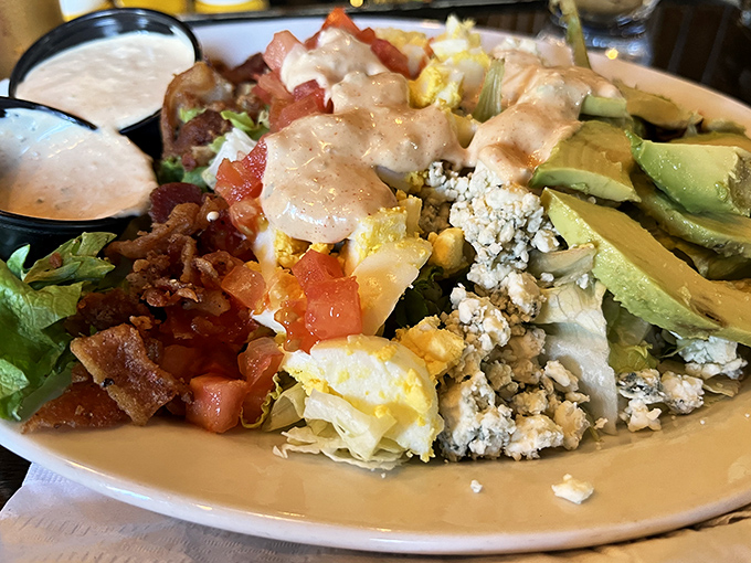 A salad that's actually exciting to eat! Crisp greens topped with avocado, bacon, egg, and blue cheese&mdash;proof that healthy can be indulgent.