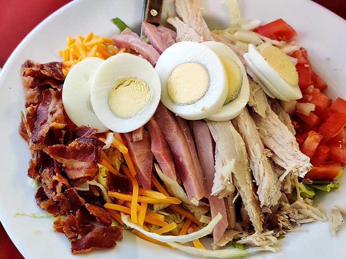 This chef's salad isn't just a meal &ndash; it's a colorful celebration of protein and vegetables that somehow makes healthy eating feel indulgent.