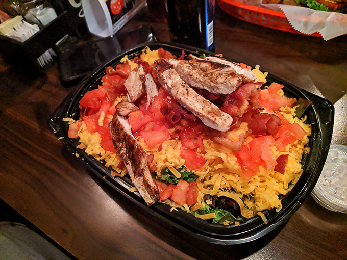 A salad that doesn't apologize for being delicious. With grilled chicken and fresh ingredients, it's the rare healthy option that doesn't feel like punishment.