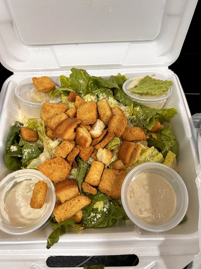 This isn't just a salad; it's the token vegetable that makes you feel virtuous while committing to BBQ indulgence.