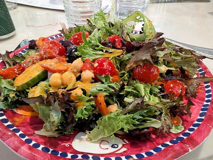 A salad so vibrant it makes you forget you're eating vegetables, with chickpeas and cherry tomatoes playing starring roles.