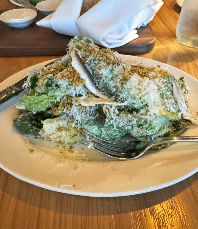 This Caesar salad doesn't just pay homage to tradition &ndash; it celebrates it with crisp romaine, perfect dressing, and a shower of Parmesan.